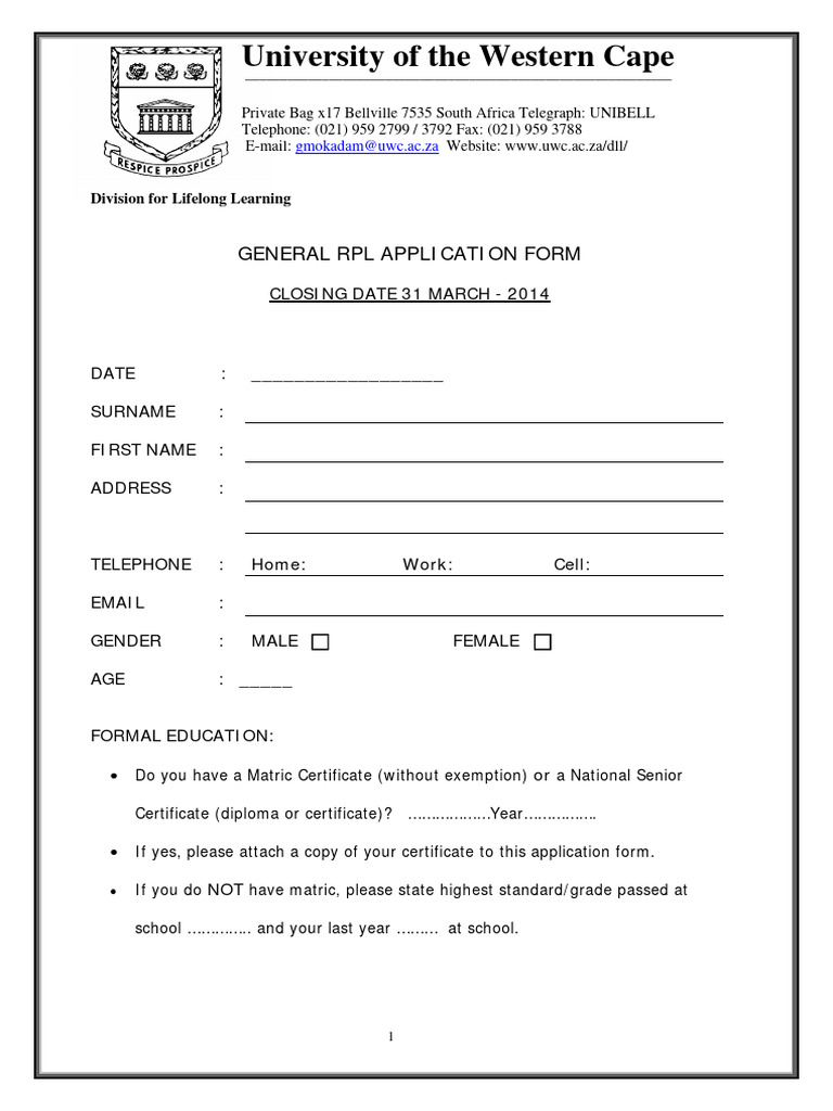 RPL Application Guide for Adults | PDF | Learning