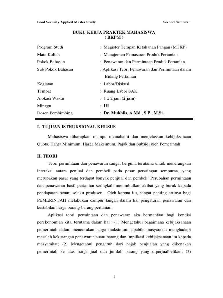 BKPM-MPPP Penawaran Dan Permintaan Produk Pertanian 2023-2024 | PDF | Pengelolaan Keuangan & Uang