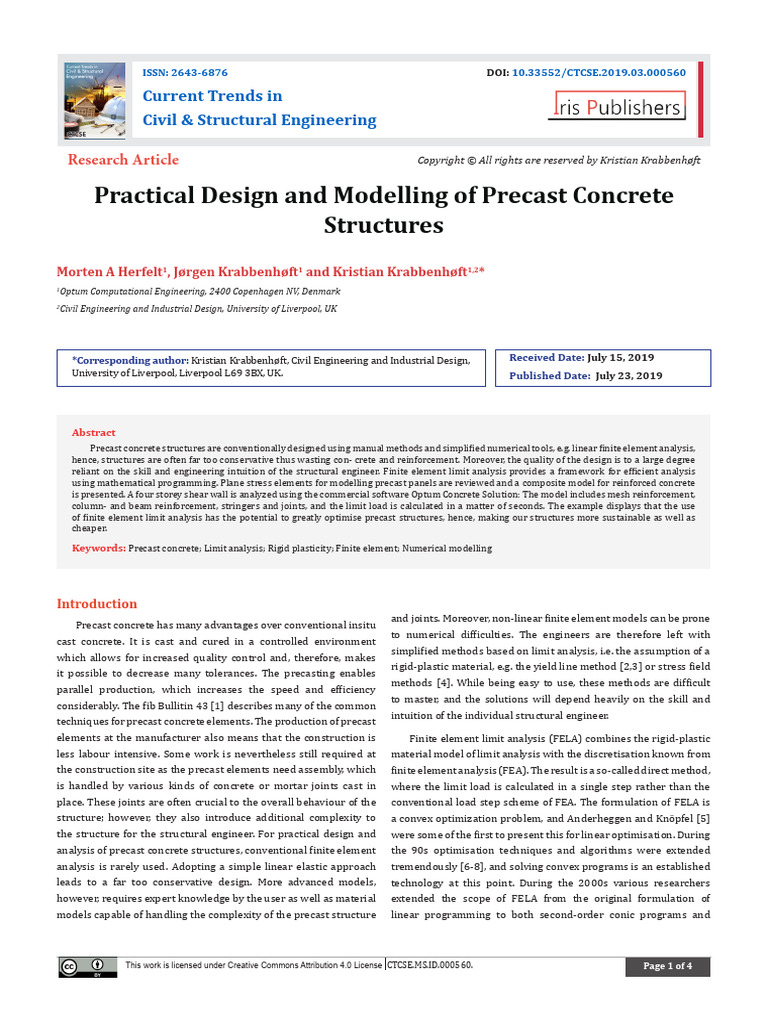 Precast Concrete | PDF | Stress (Mechanics) | Finite Element Method