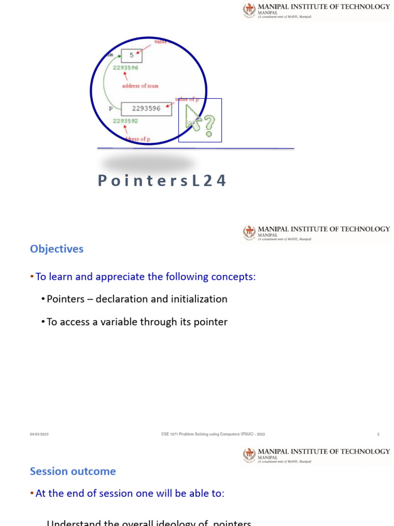 L22-23 Pointer Basics | PDF | Pointer (Computer Programming) | Integer ... L22-23 Pointer Basics | PDF | Pointer (Computer Programming) | Integer ...