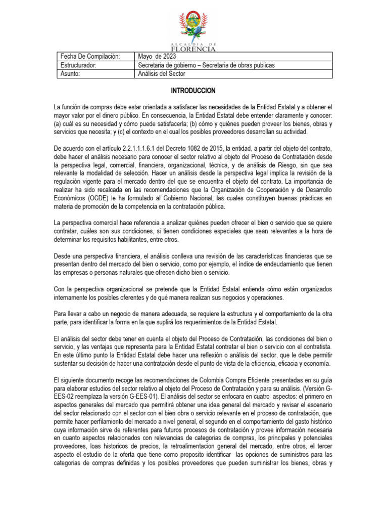 Analisis Sector | PDF | Mercado (economía) | Ingeniero civil