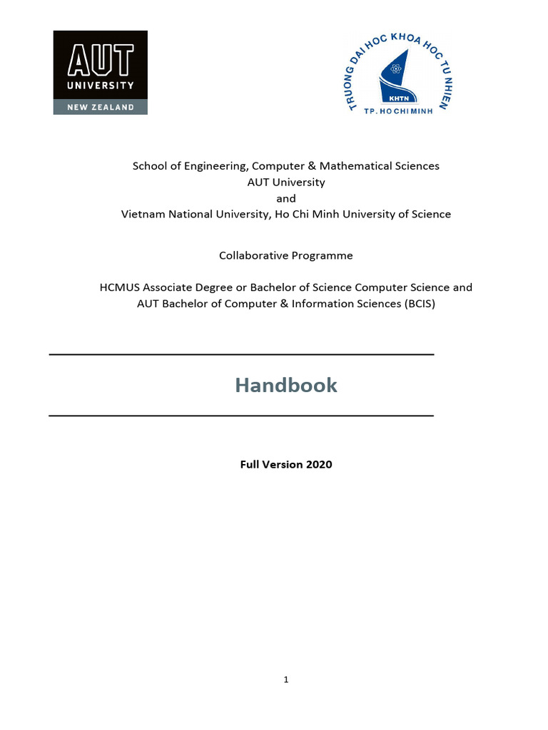 AUT & HCMUS Computer Science Handbook | PDF | Computer Science | Postgraduate Education
