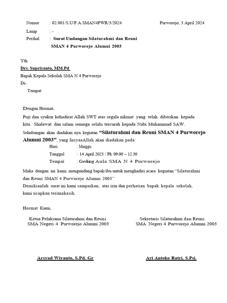 Undangan Reuni Untuk Guru Pdf