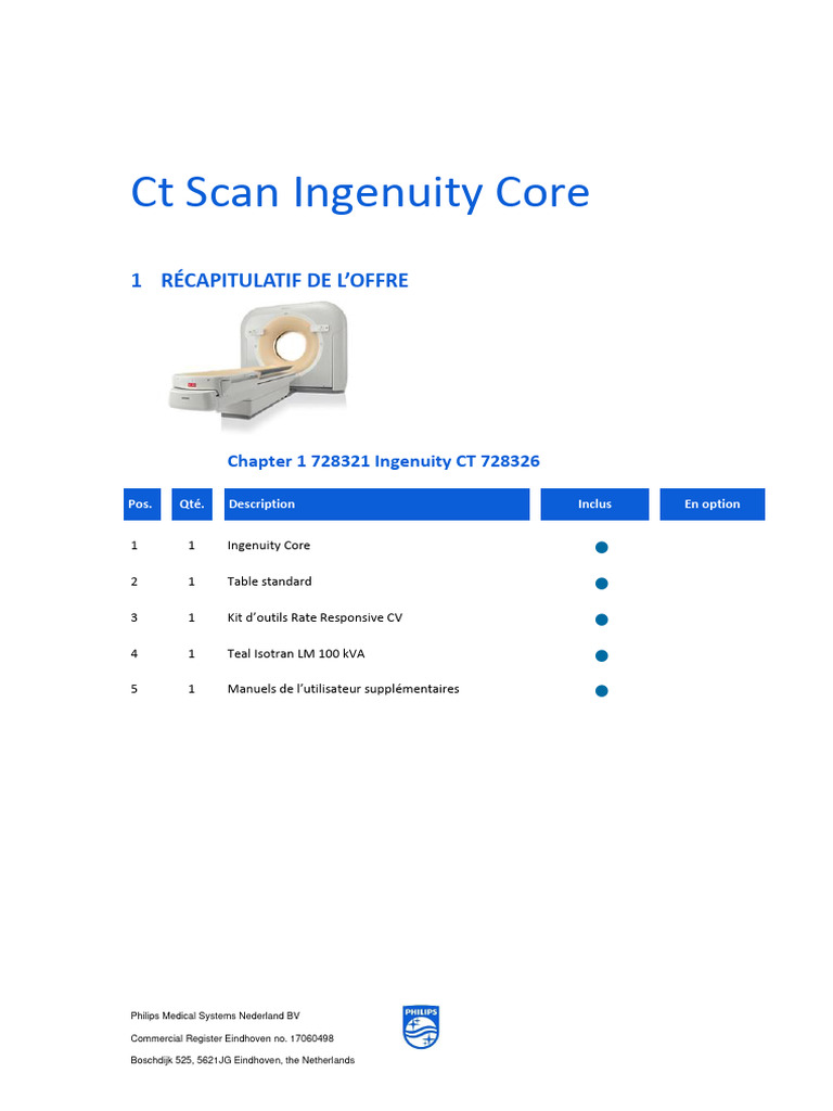 Spécifications Techniques Et Détail de L'offre CT Ingenuity Core | PDF ...