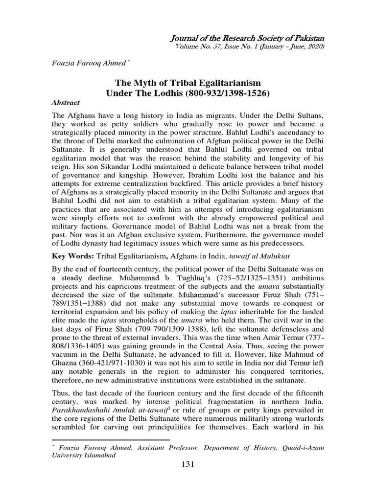 The Myth of Tribal Egalitarianism Under | PDF
