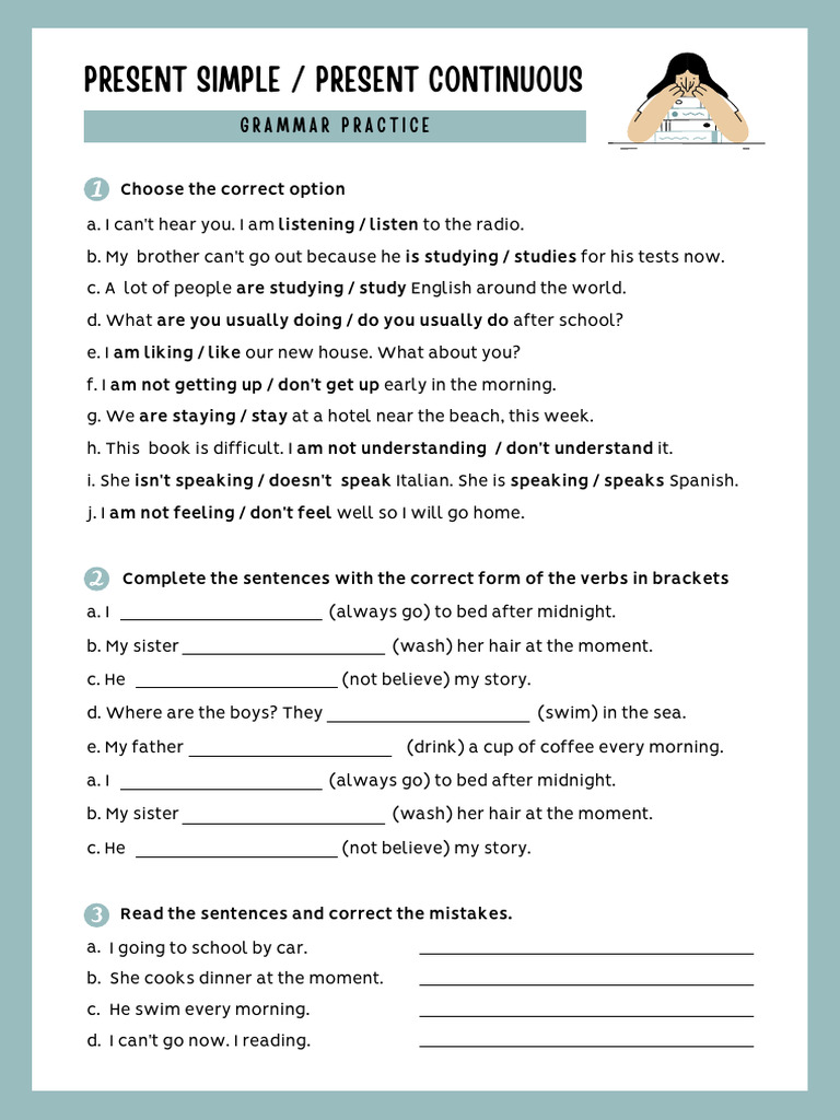 Present Simple vs. Present Continuous | PDF | Grammar | Linguistics