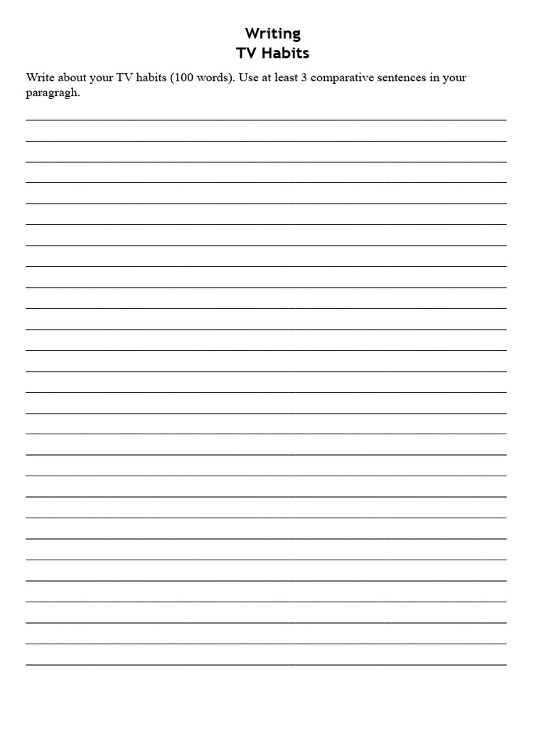 TV Habits Writing Exercise | PDF
