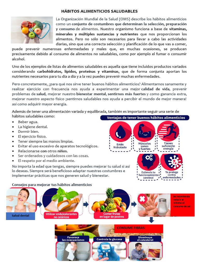 Hábitos Alimenticios Saludables | PDF | Alimentos | Nutrientes