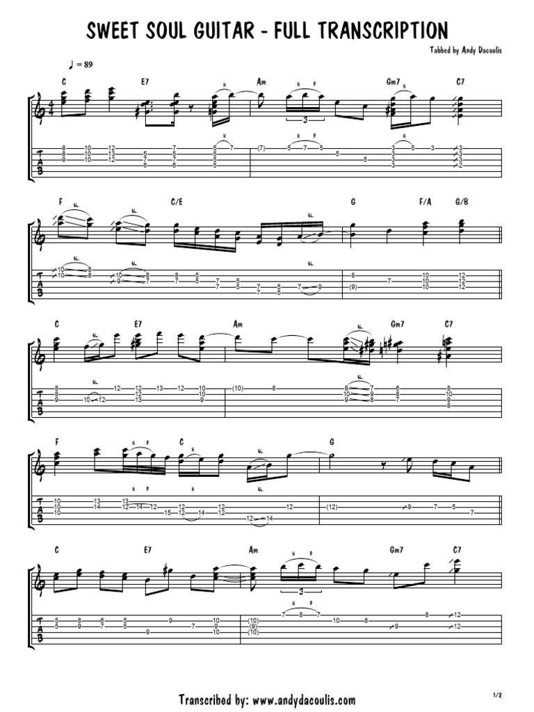 Sweet Soul Guitar Tab by Andy Dacoulis | PDF
