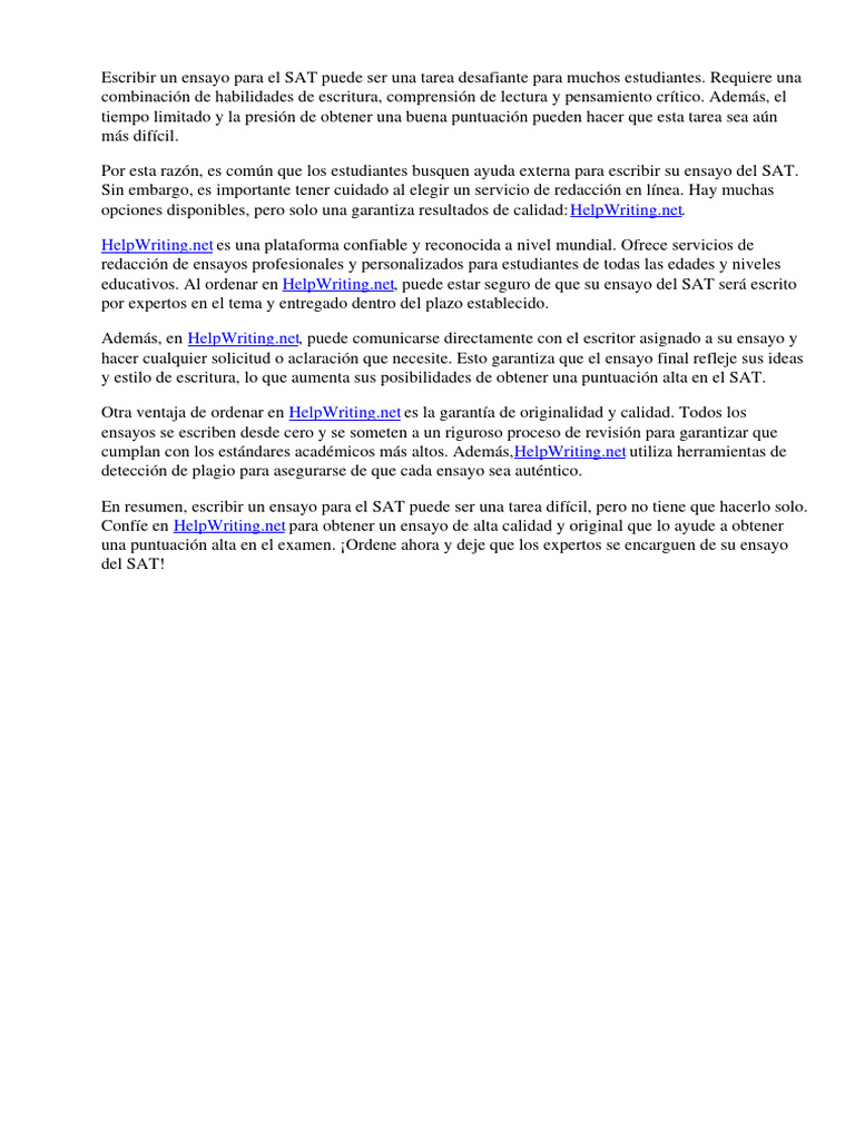 Cómo Escribir Un Ensayo Para El Sat | PDF | Scribd | World Wide Web