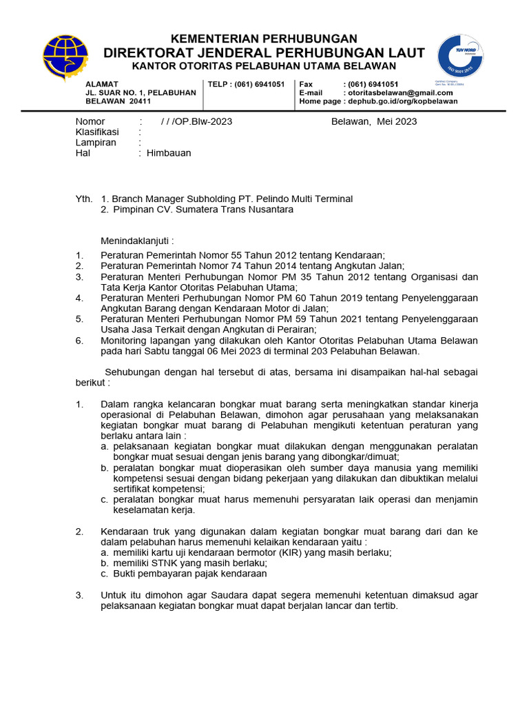 Konsep Surat Himbauan | PDF