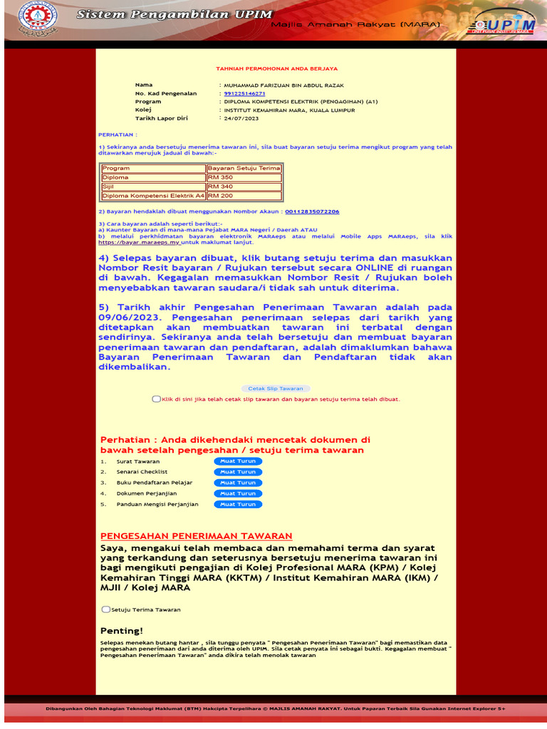 Semakan Keputusan Kemasukan Ke Ipma | PDF