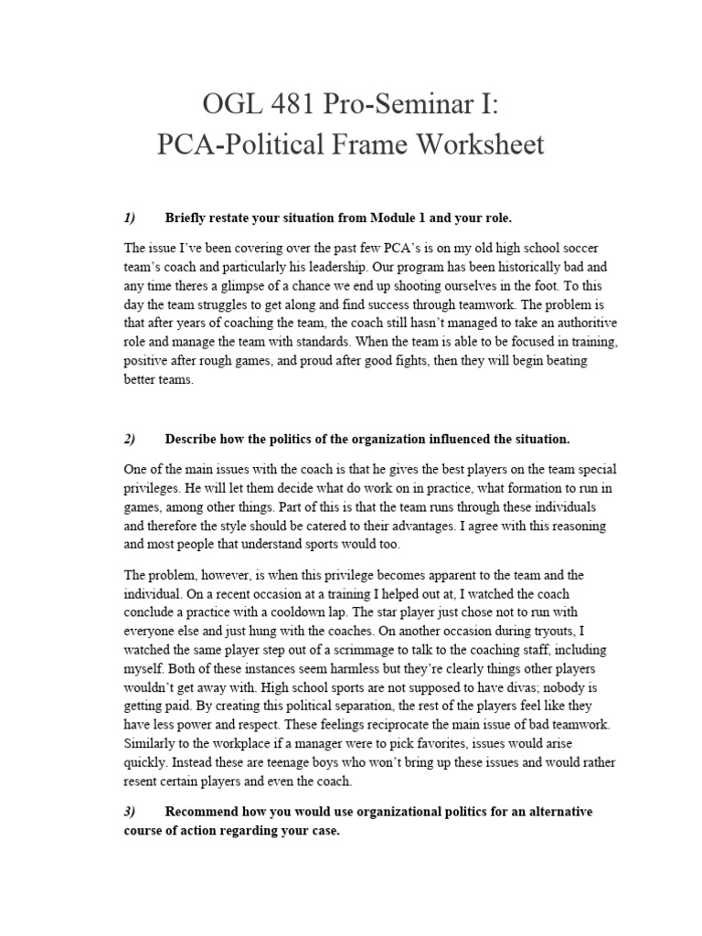 Political Frame Analysis | PDF | Organizational Behavior | Social ...