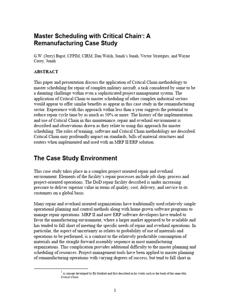 Master+Scheduling+with+Critical+Chain | PDF | Project Management