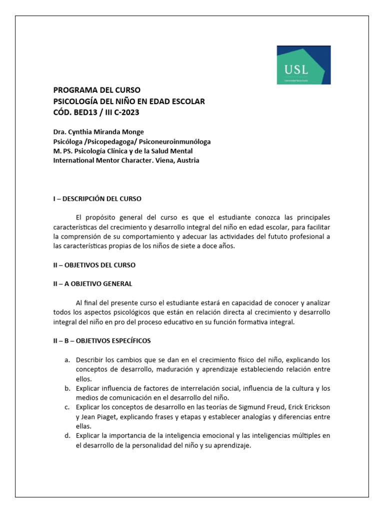 Programa IIIC 2023 Modificado | PDF | Aprendizaje | Sicología