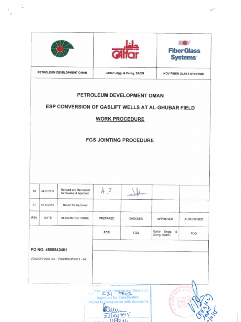 FGS-QC Procedure- Jointing | PDF