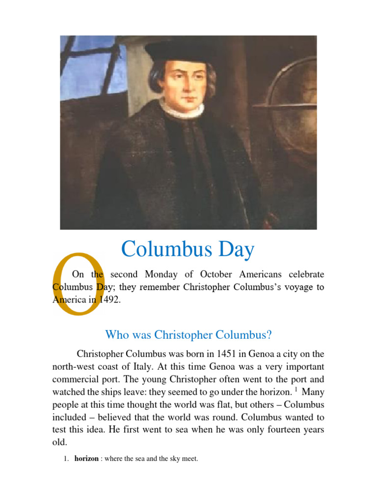Columbus Day: History and Celebrations | PDF | Christopher Columbus ...