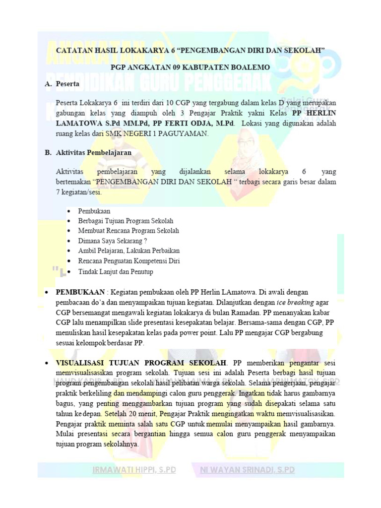 Catatan Lokakarya 6 | PDF | Karier & Perkembangan
