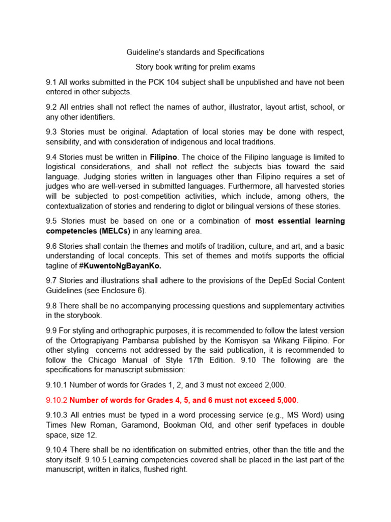 Storybook Writing Guidelines | PDF | Writing | Publishing