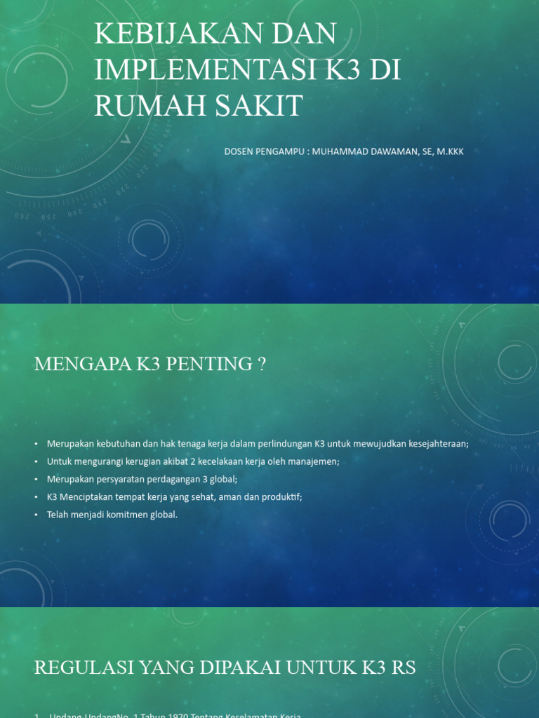 Kebijakan Dan Implementasi K3 Di Rumah Sakit | PDF | Sains & Matematika