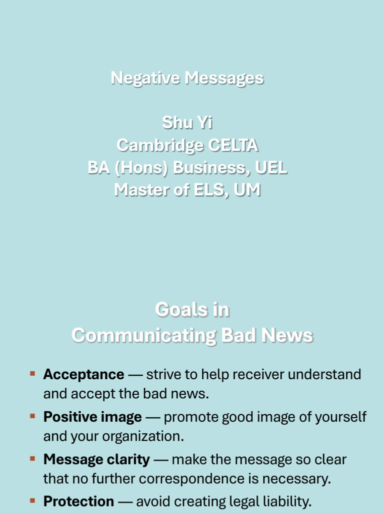 Negative Messages | PDF