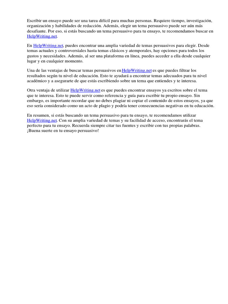 Temas Persuasivos para Ensayos | PDF | Ensayos