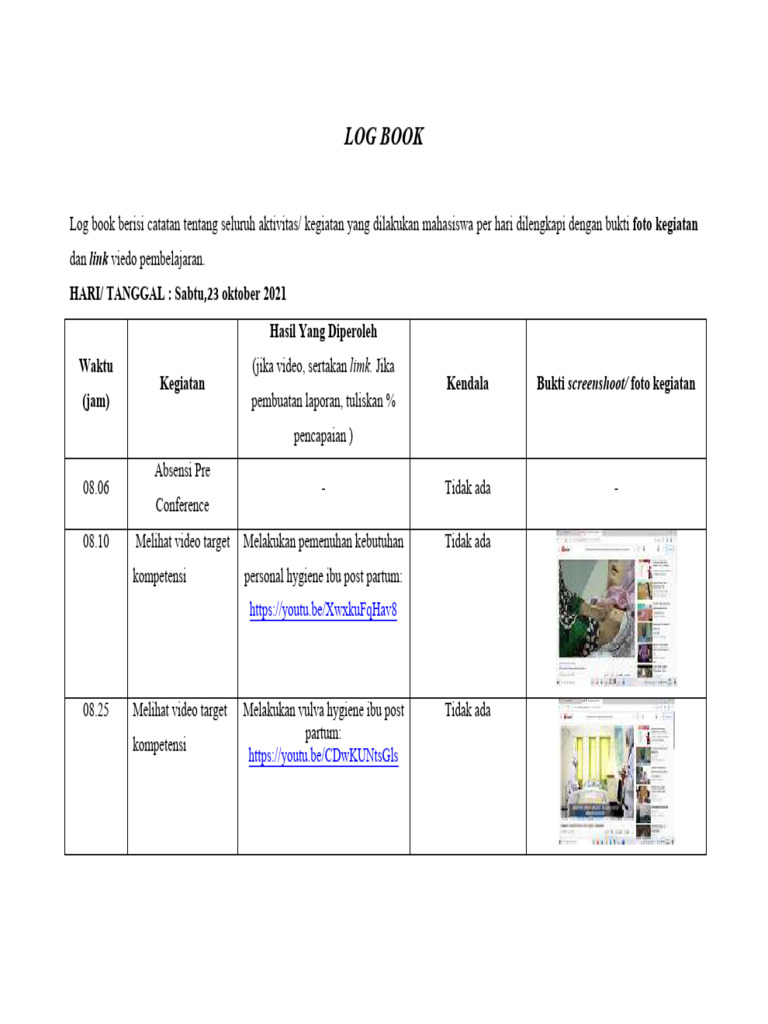Logbook Aktivitas Mahasiswa Kesehatan | PDF