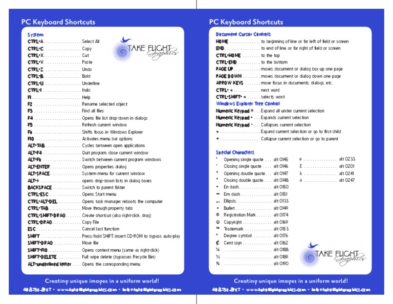 PC Keyboard Shortcuts | PDF