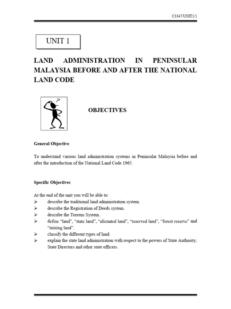 Modul DCG30092 Topic 1 Introduction To Land Administration and NLC ...
