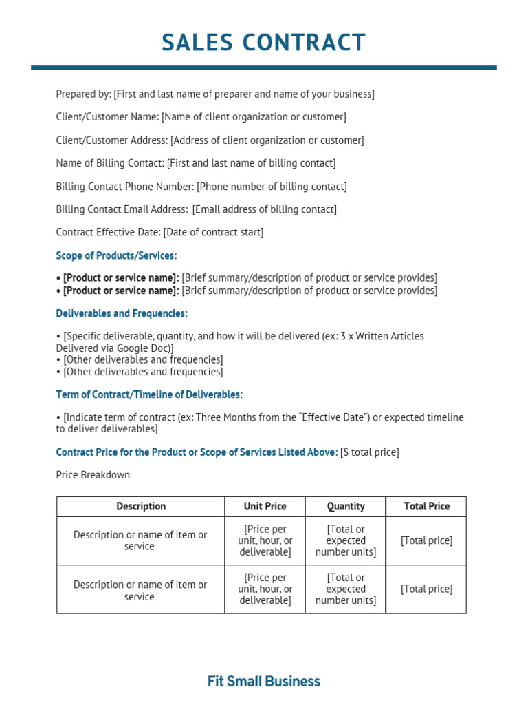 Sales-Contract-Template | PDF | Invoice | Payments