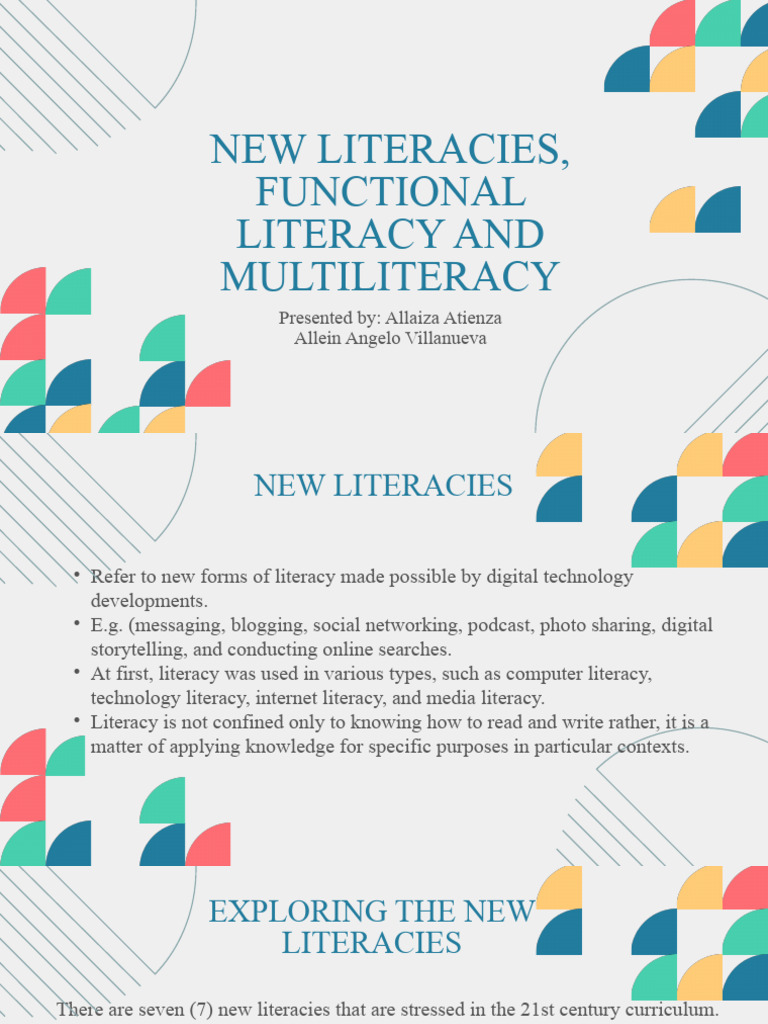 New Literacies Functional Literacy and Multiliteracy | PDF | Literacy ...