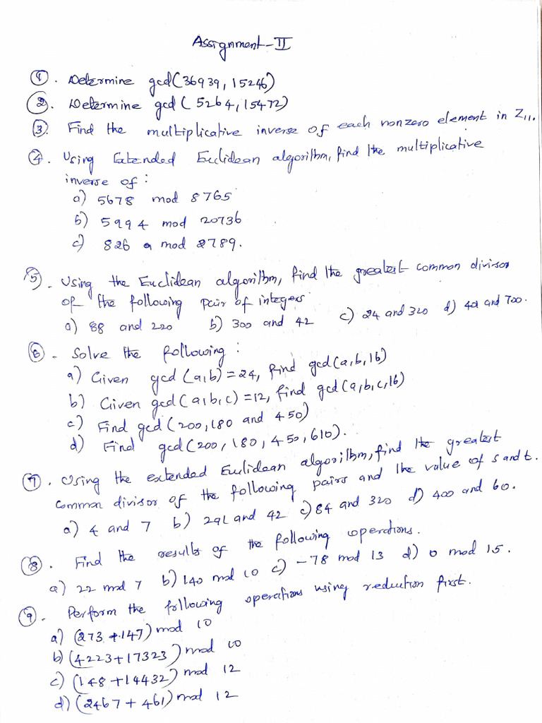 assignment 2 | PDF | Number Theory | Discrete Mathematics