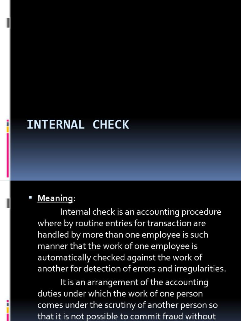 Internal Check | Download Free PDF | Banks | Money