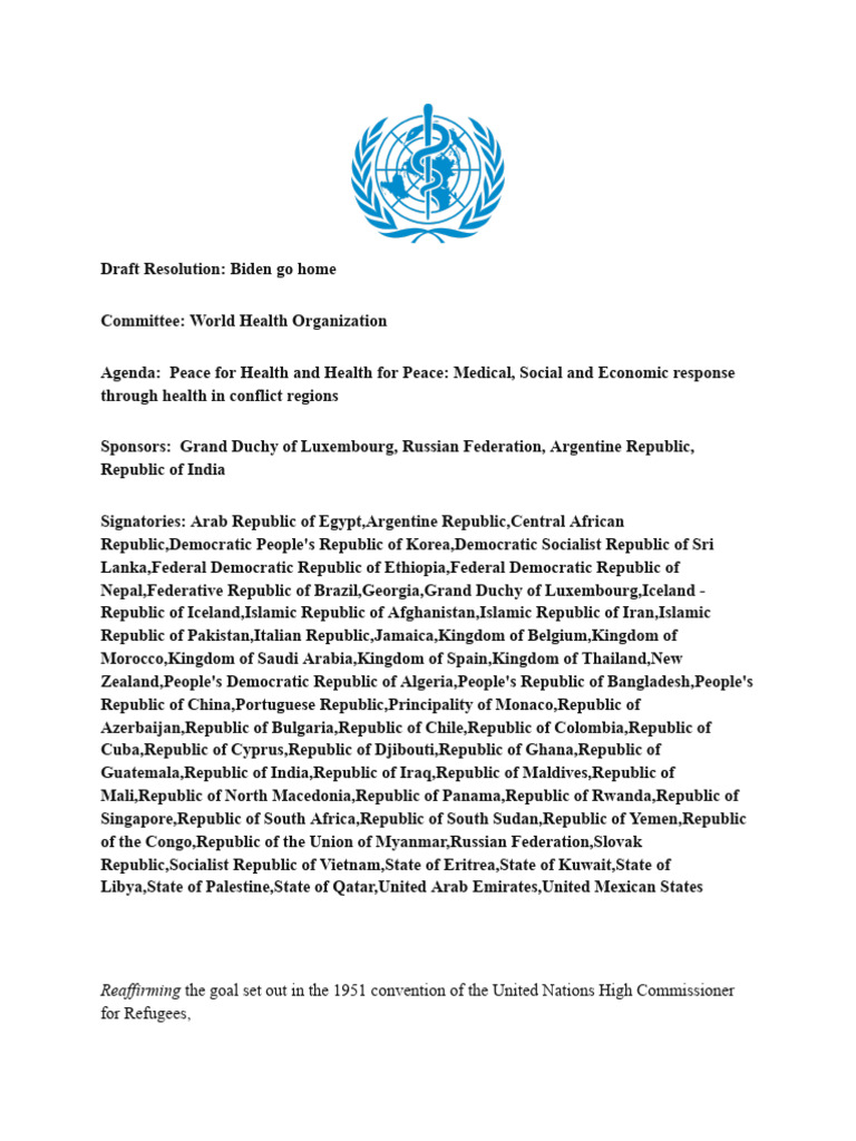 Draft Resolution | PDF | United Nations | International Relations