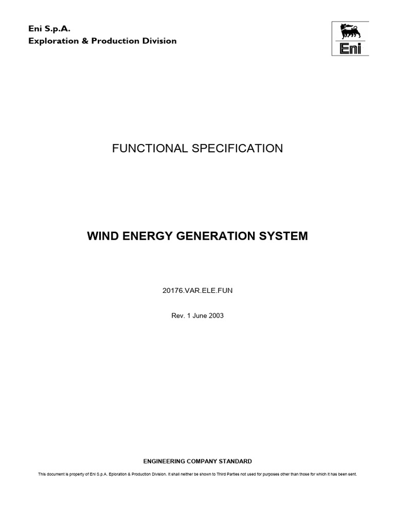 Functional Specification: Wind Energy Generation System | Download Free PDF | Power Supply ...