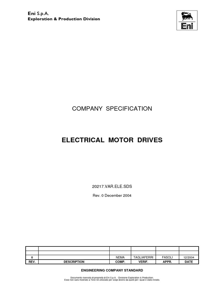 Electrical Motor Drives: Company Specification | PDF | Electric Motor ...