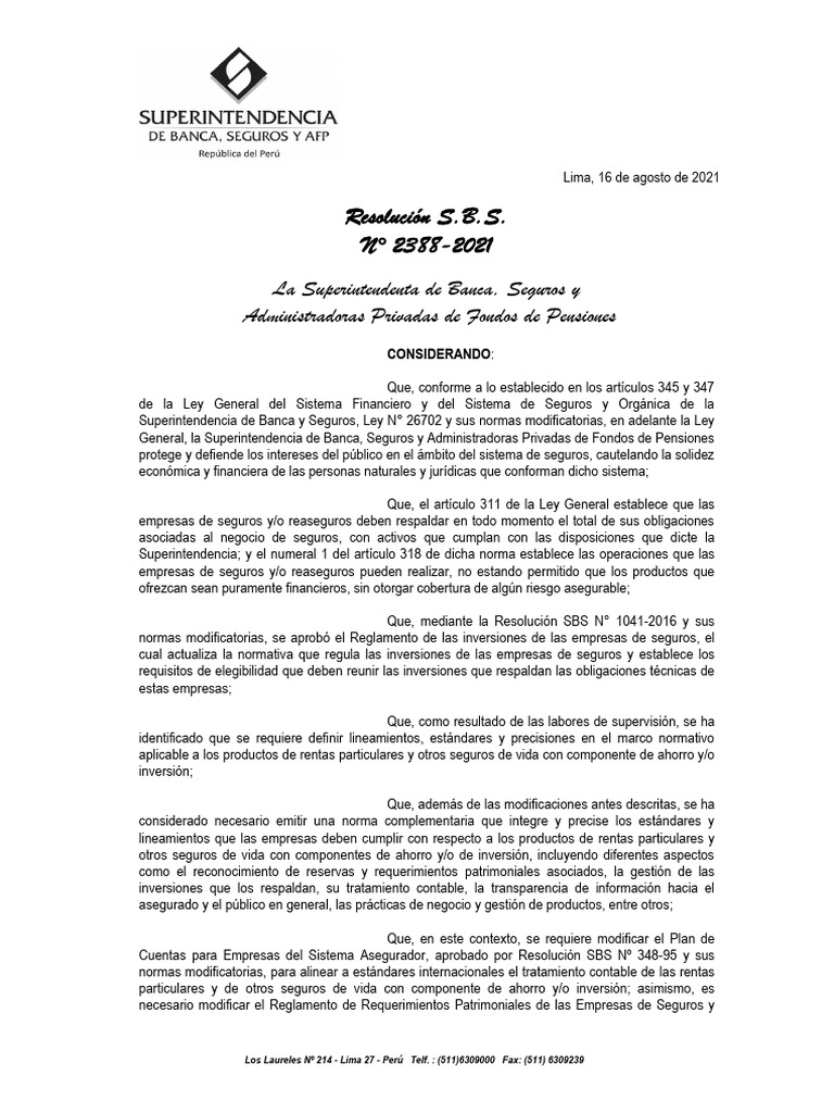 Reglamento de Seguros de Vida Con Componentes de Ahorro Yo Inversion ...