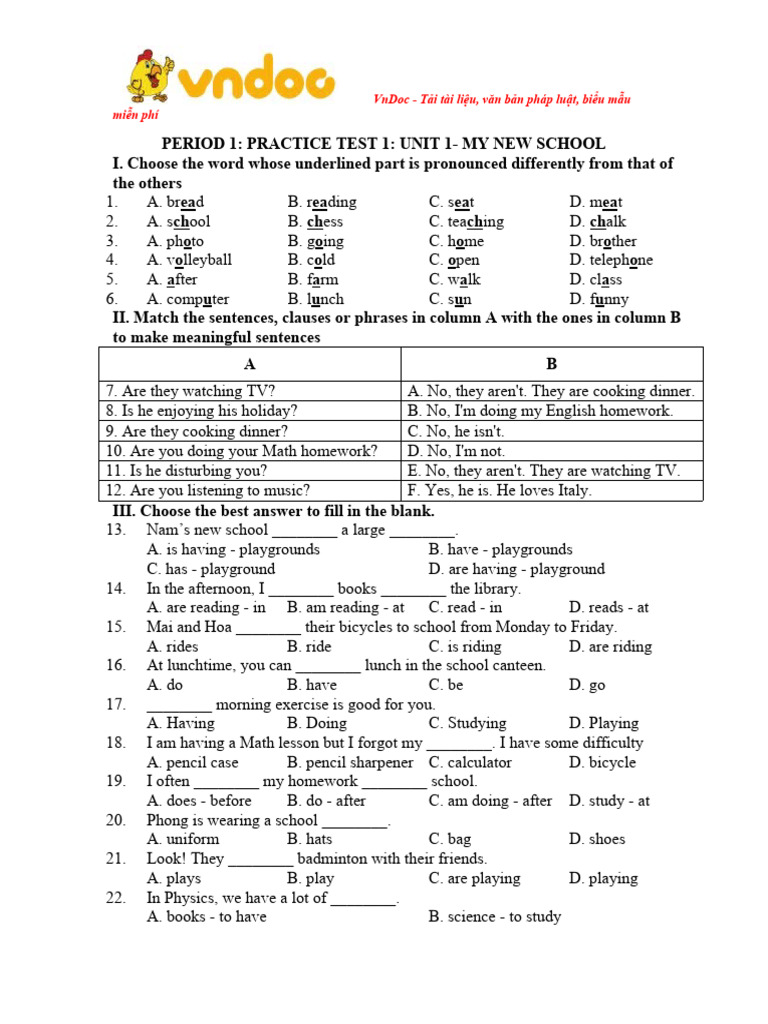 Bai Tap Nang Cao Tieng Anh Lop 6 Chuong Trinh Moi Unit 1 | PDF | Sentence (Linguistics ...