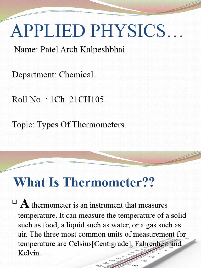 Types of Thermometer | Download Free PDF | Thermometer | Temperature