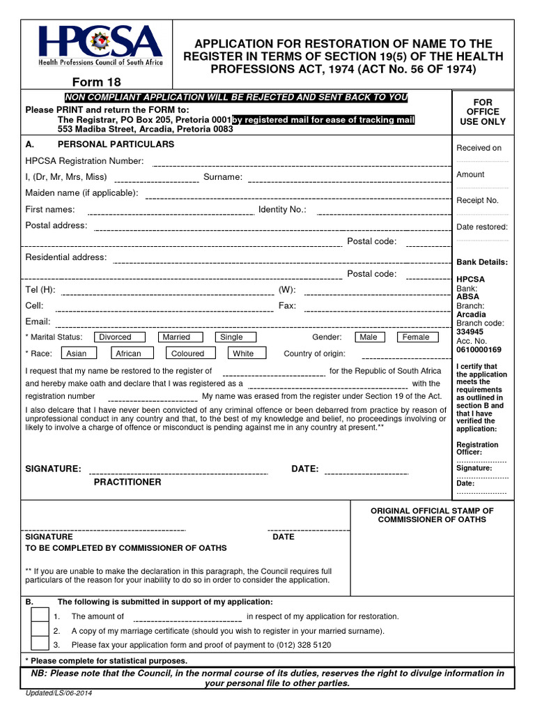 Form 18 - Application For Restoration of Name To The Register27 - 02 ...