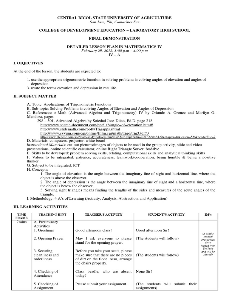 Detailed Lesson Plan - Final Demonstration Teaching | Download Free PDF ...