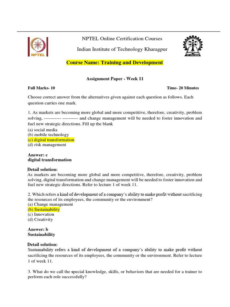 Assignment TRG and Dev - Week 11 | PDF | Human Communication | Learning