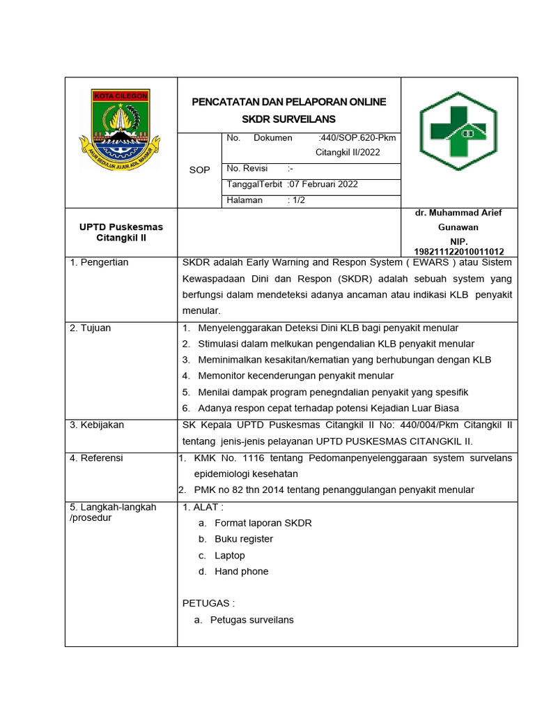 SOP SKDR 2022 Fix | PDF