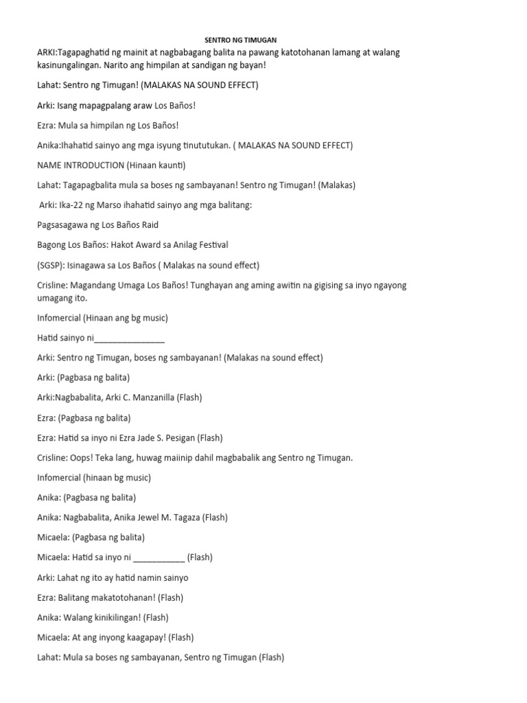 Radio Script Pdf
