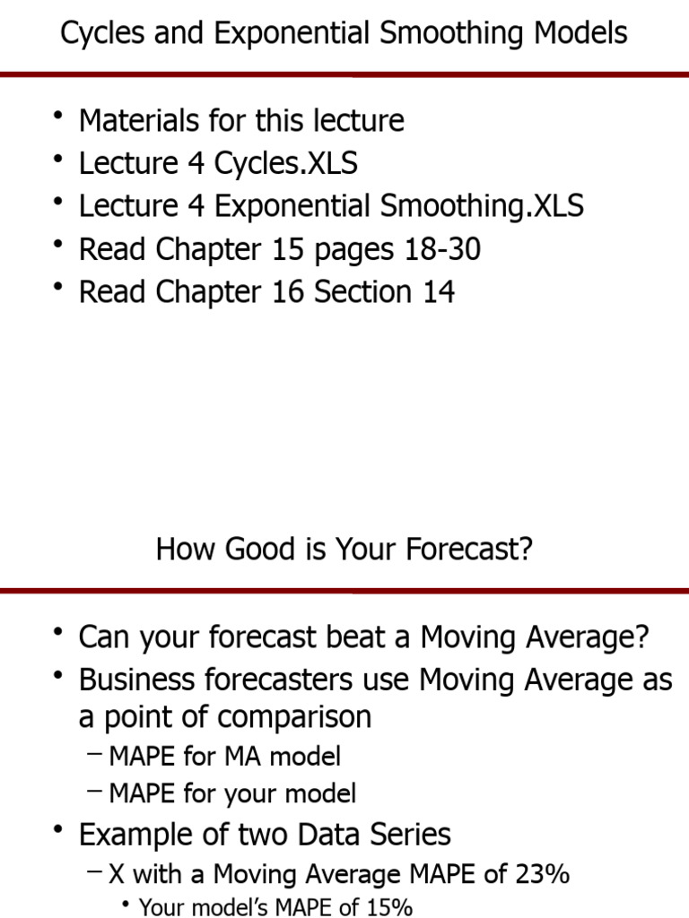 Exponential Smoothing | PDF | Forecasting | Regression Analysis