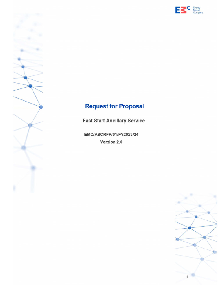 RFP For Fast Start Ancillary Service Version 2 | PDF | Indemnity | Request For Proposal
