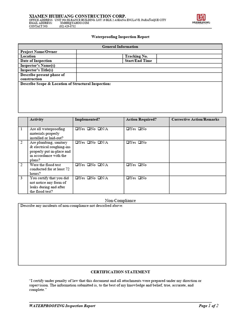 Waterproofing Test | PDF