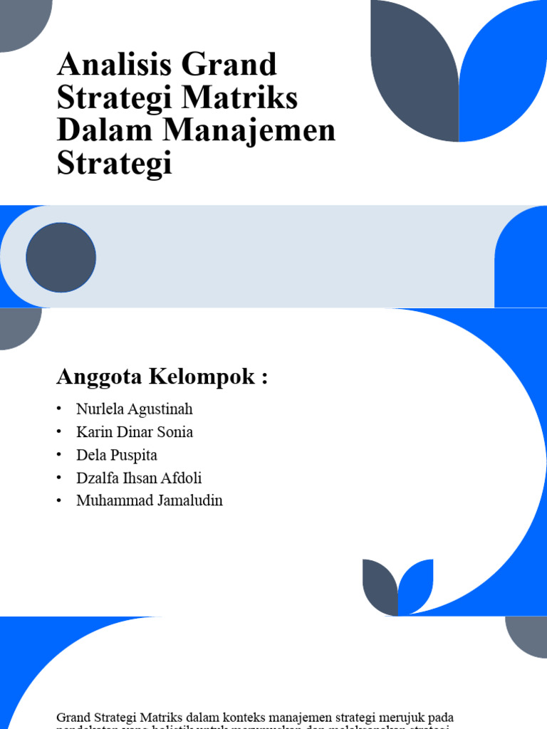 Grand Strategi Matriks | PDF