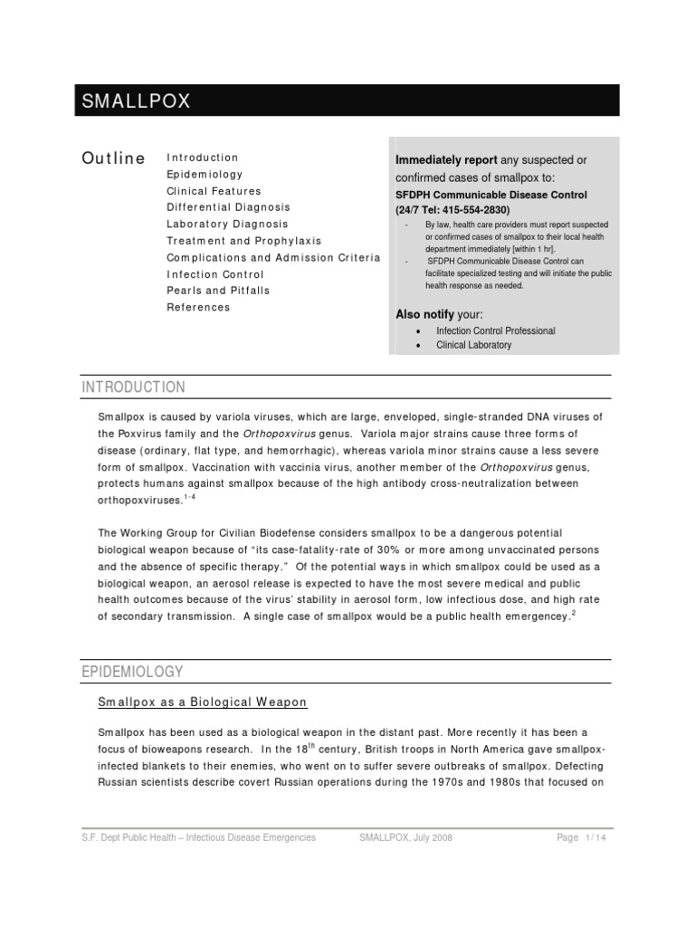 Smallpox-Binder-Chapter.2008.FINAL-id314 | PDF | Smallpox | Infection