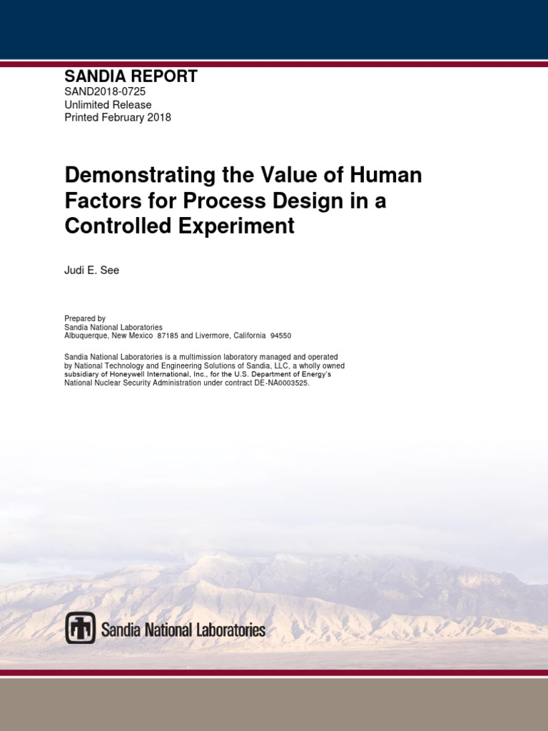 Demonstrating The Value of Human Factors For Process Design in A ...